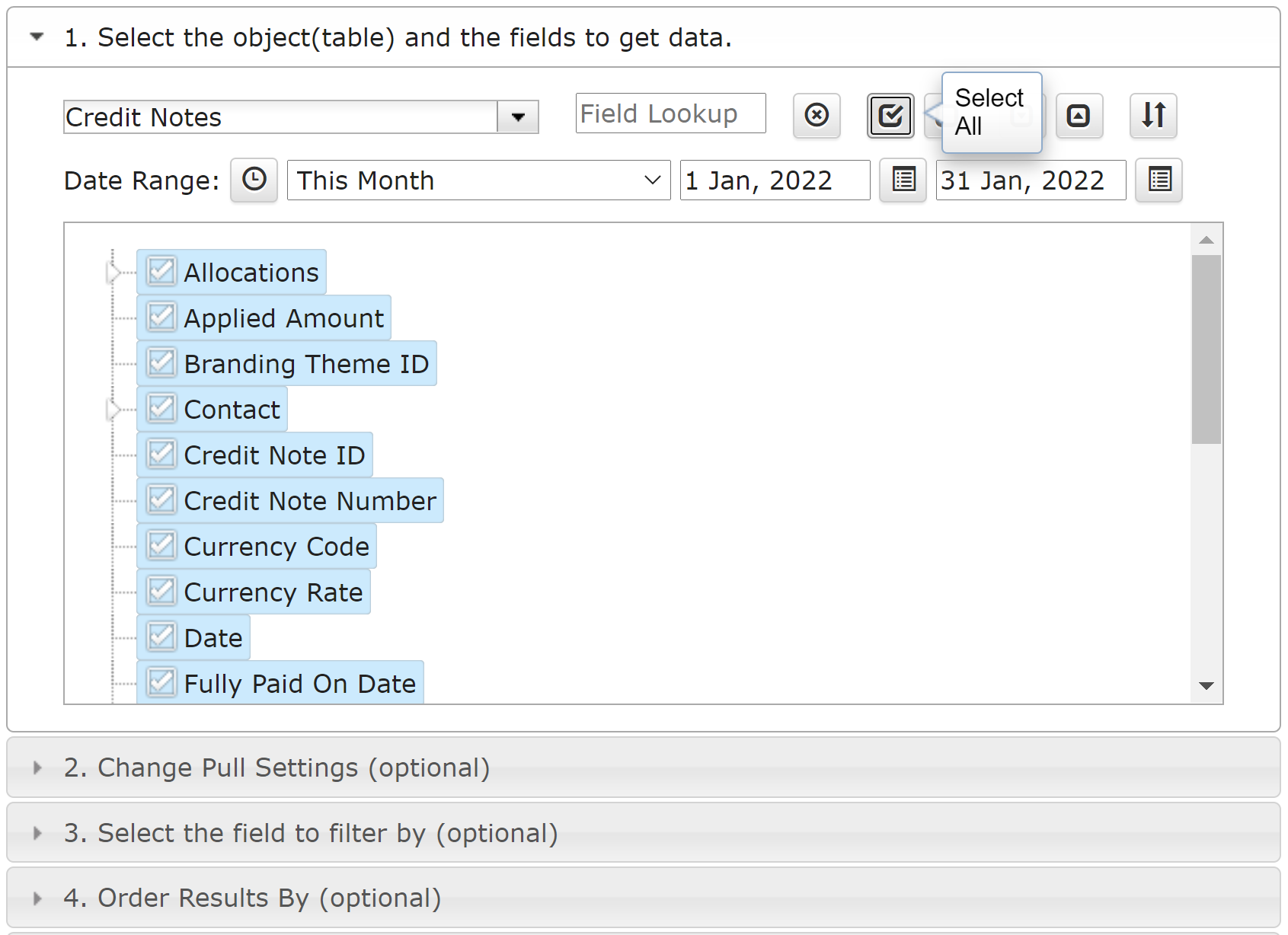 Xero Credit Notes Upload