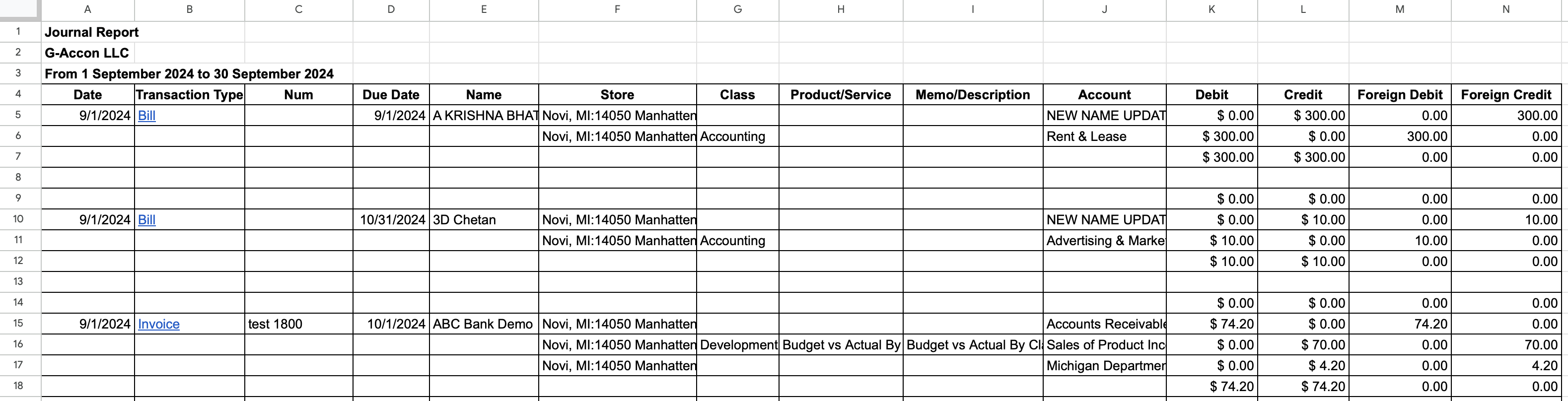 Journal Report - G-Accon | Automate Financial Reporting with Google Sheets Integration